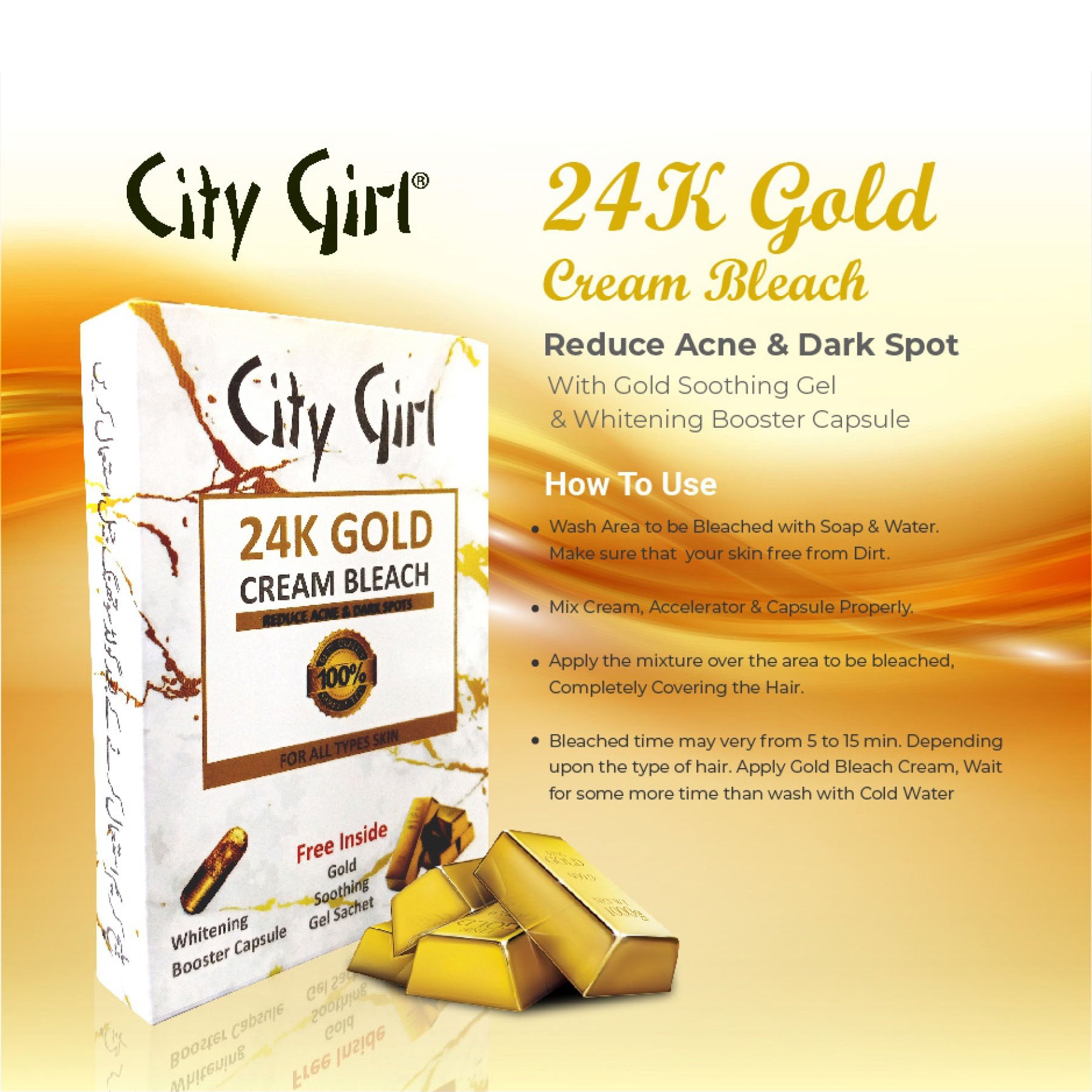 City Girl - 24K Gold Bleach Cream Sachet (25g) – Bagallery