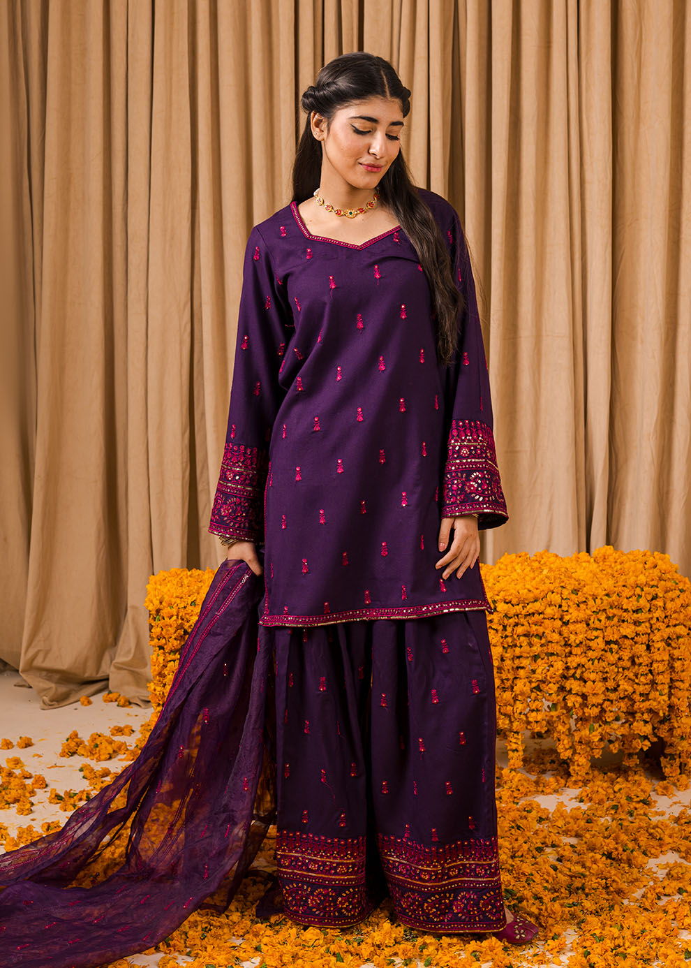 Chamak Dhamak By Pashma Khan Eid Collection'2025-Shazia - Purple – Bagallery