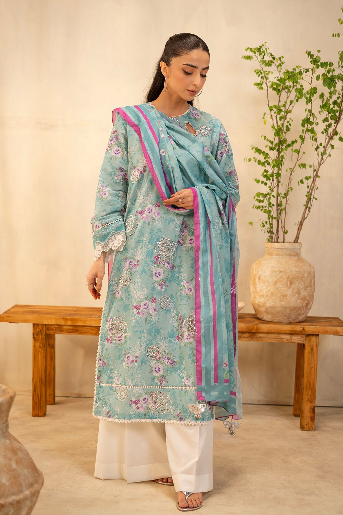 Zellbury Unstitched 2 Piece Summer Collection'2025-WUS-0021 - Sky Blue – Bagallery