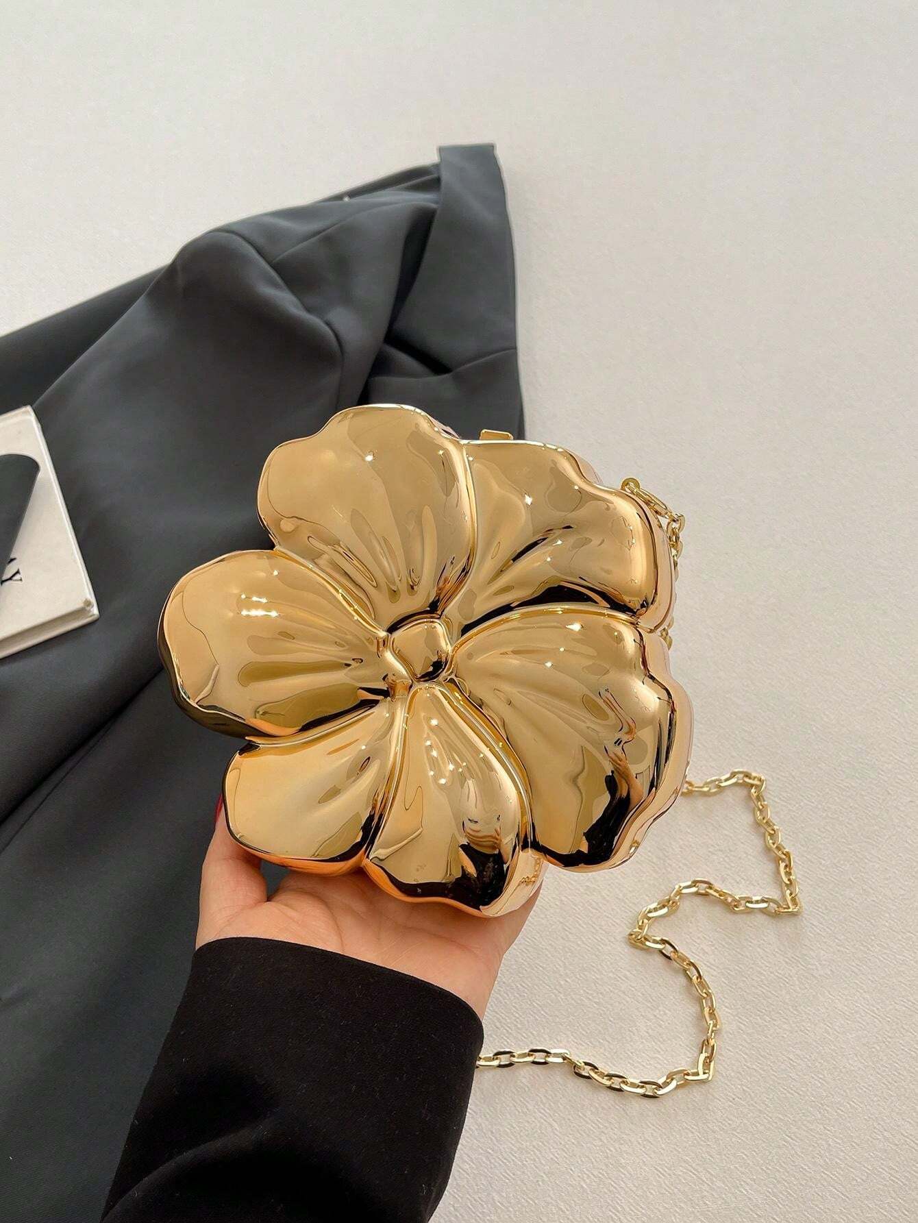 Shein - Mini Floral Shaped Metal Clutch Bag – Bagallery