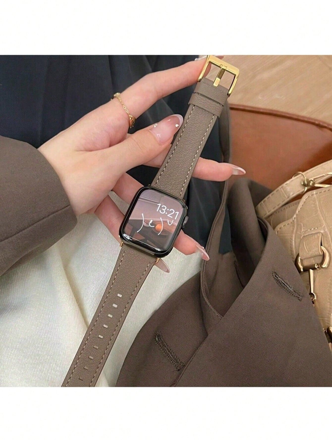Shein - 1 Pc Soft Leather Loop Compatible With Apple Watch Band – Bagallery