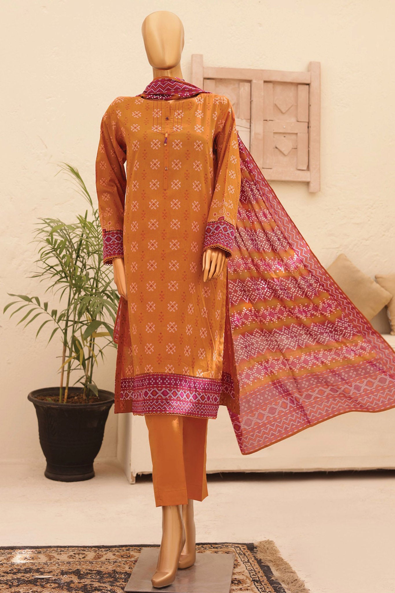 HZ Unstitched 3 Piece Chunri Printed Lawn Collection'2024-CPC-101-A ...