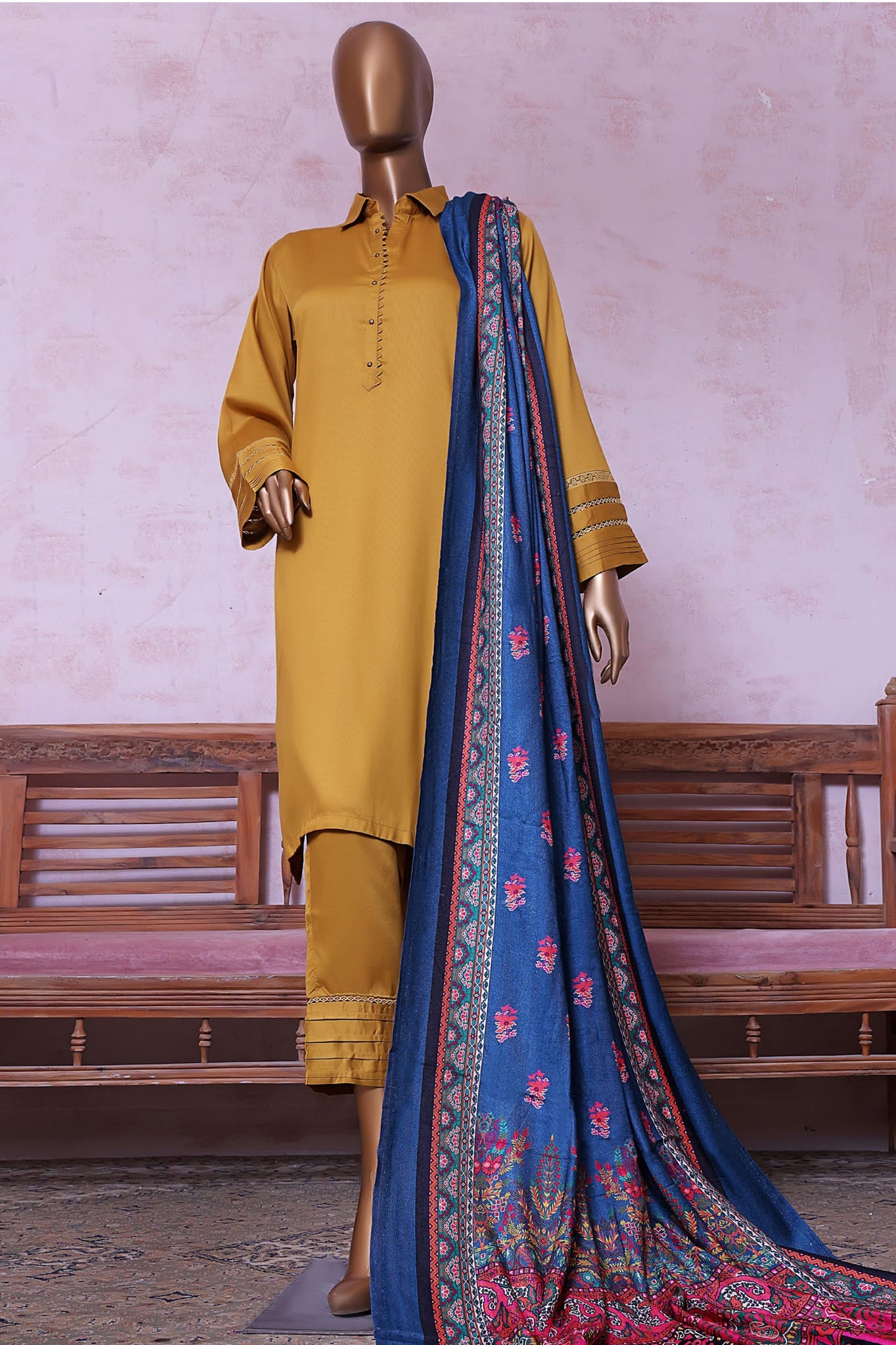 Sada Bahar Stitched 3 Piece Corduroy Solids Shawl Collection'2022-CS-0 ...