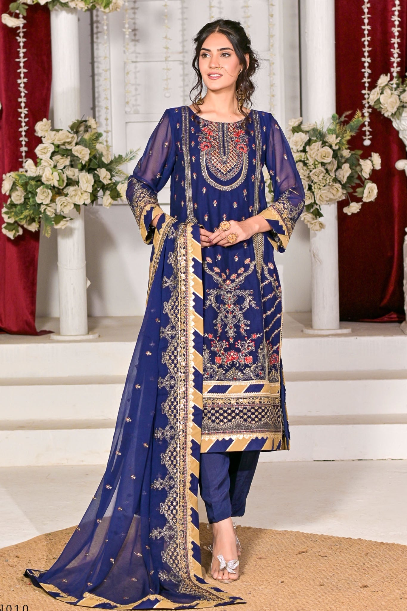 Minhal By Feel Strawberry Unstitched 3 Piece Luxury Festive Collection ...