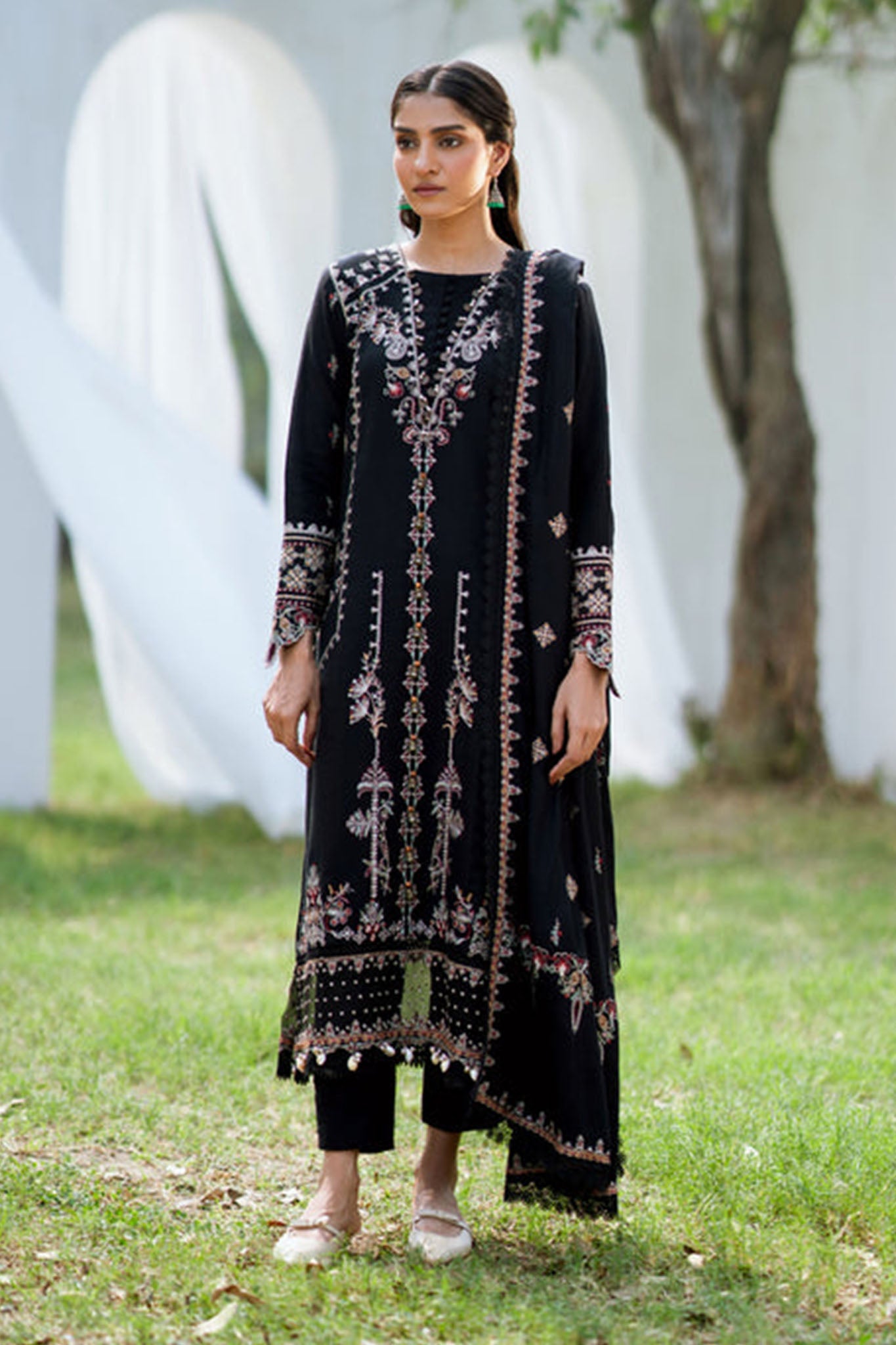 Serenity By Florents Unstitched 3 Piece Winter Shawl Collection'2024-F ...