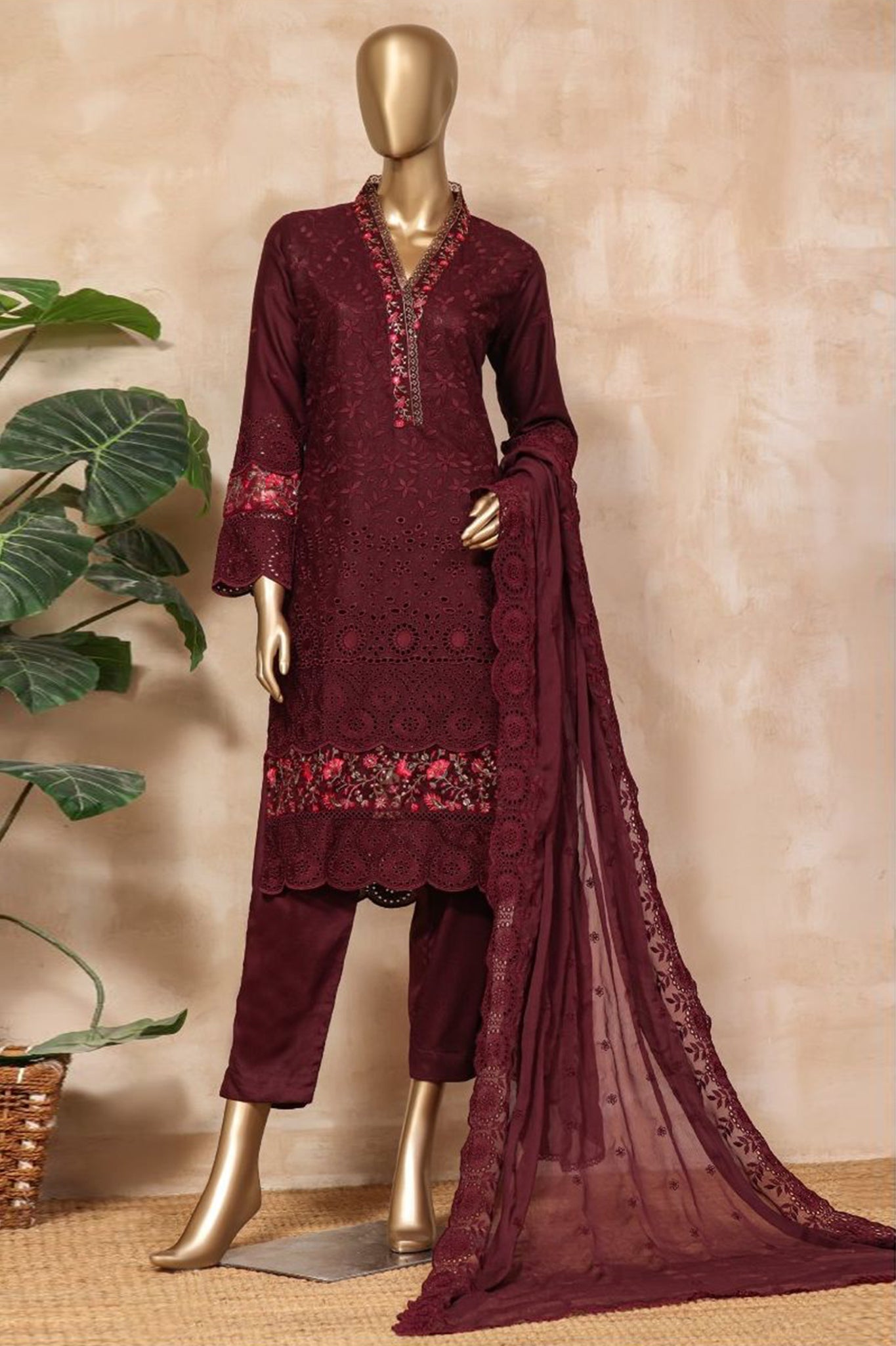Sada Bahar Stitched 3 Piece Emb Chikankari Lawn Collection'2024-MCK-11 ...