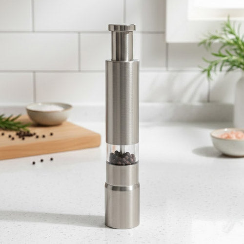 Aminas - Stainless Steel One - Handed Push Grinder | Manual Pepper Mil ...