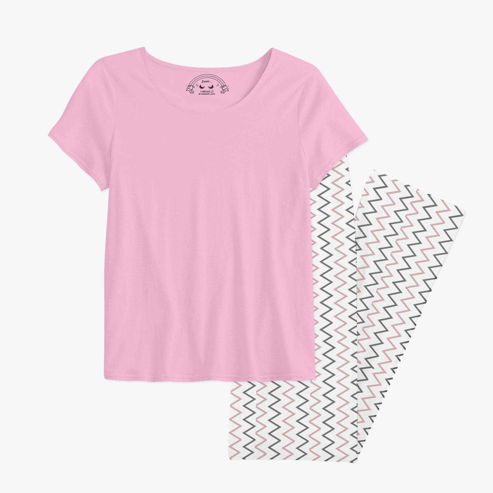 12 AM By Khawar Latif ZigZag Trouser with Matching tshirts – Bagallery