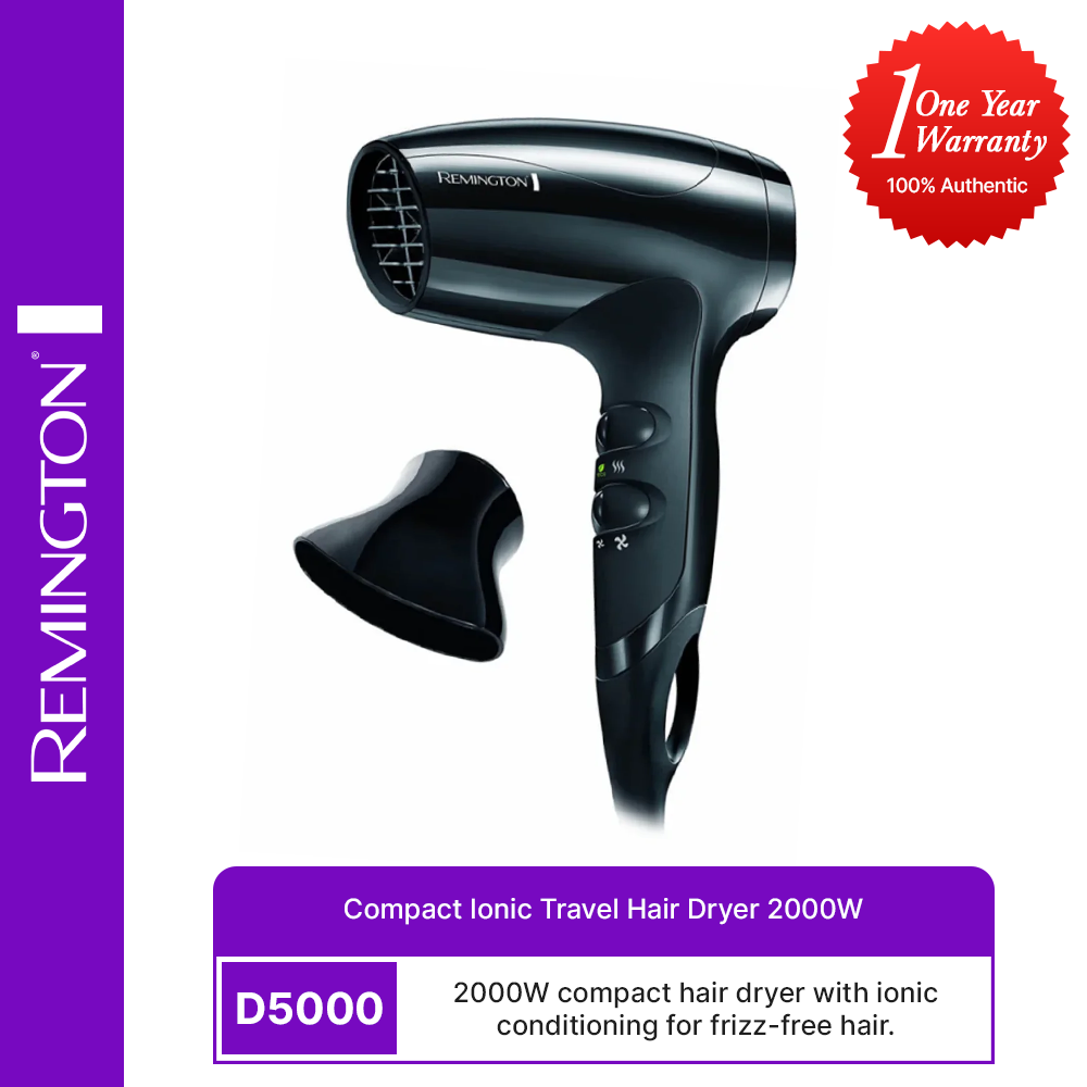 Remington- Compact Ionic Travel Hair Dryer, Colors Vary- D5000 Bagalle ...