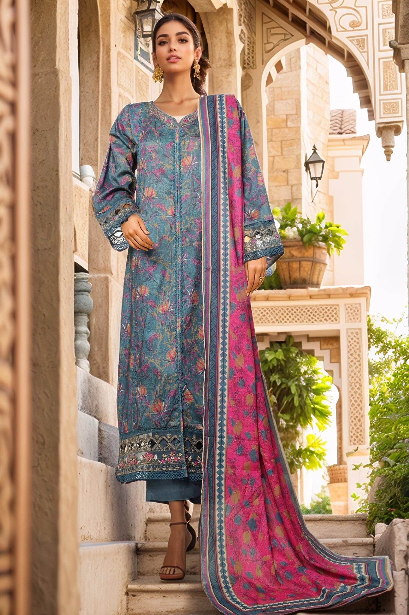 Sada Bahar Stitched 3 Piece Festive Emb Lawn Vol-01 Collection'2025-D ...