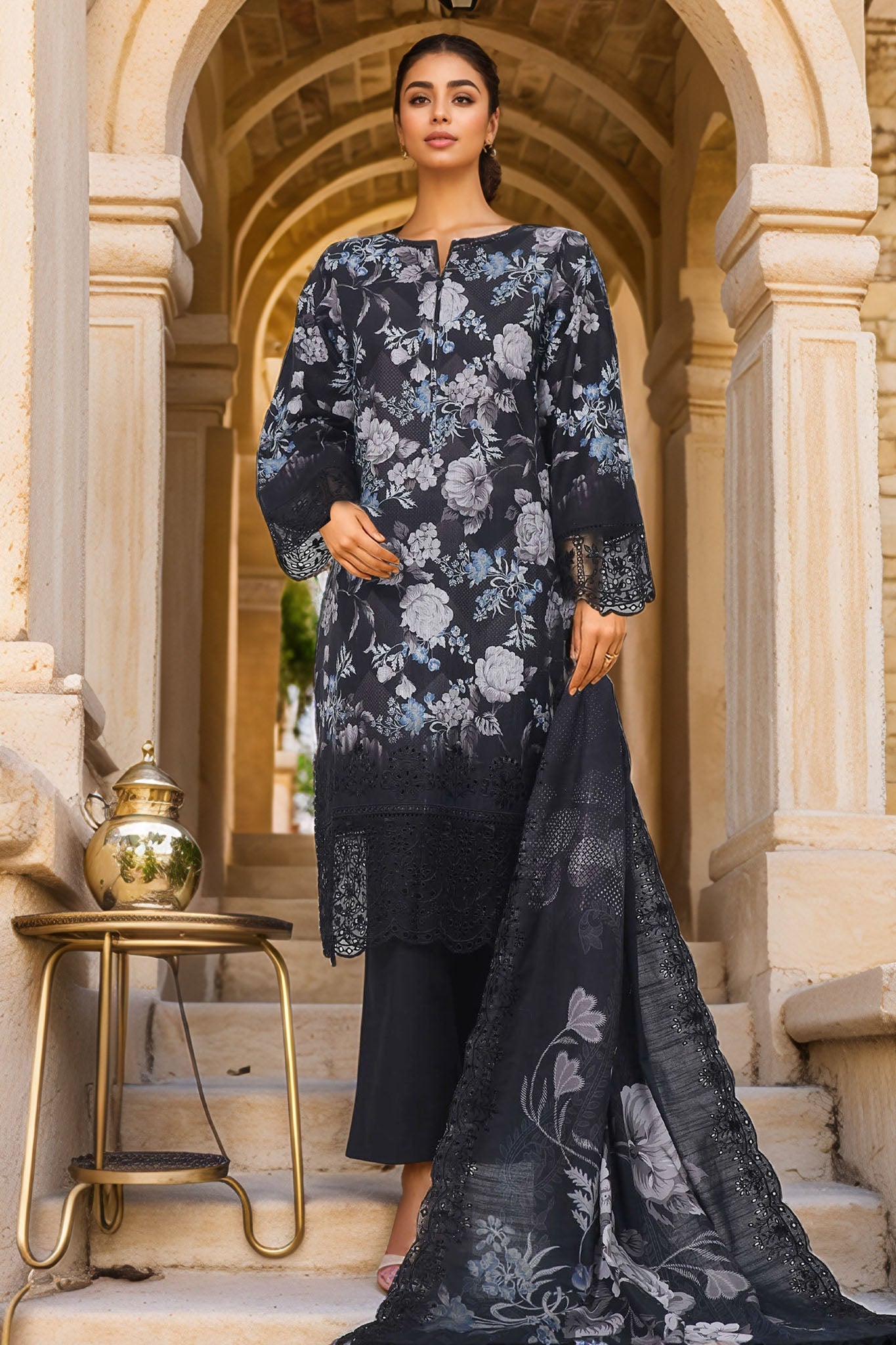 Sada Bahar Stitched 3 Piece Laser Cutwork Chikankari Vol-02 Collection ...