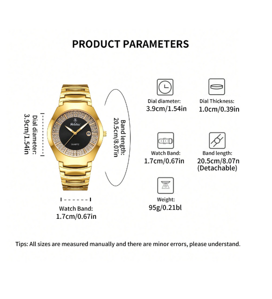 Shein - YALALUSI Deluxe Diamonds Vintage Men's Quartz Watch – Bagallery