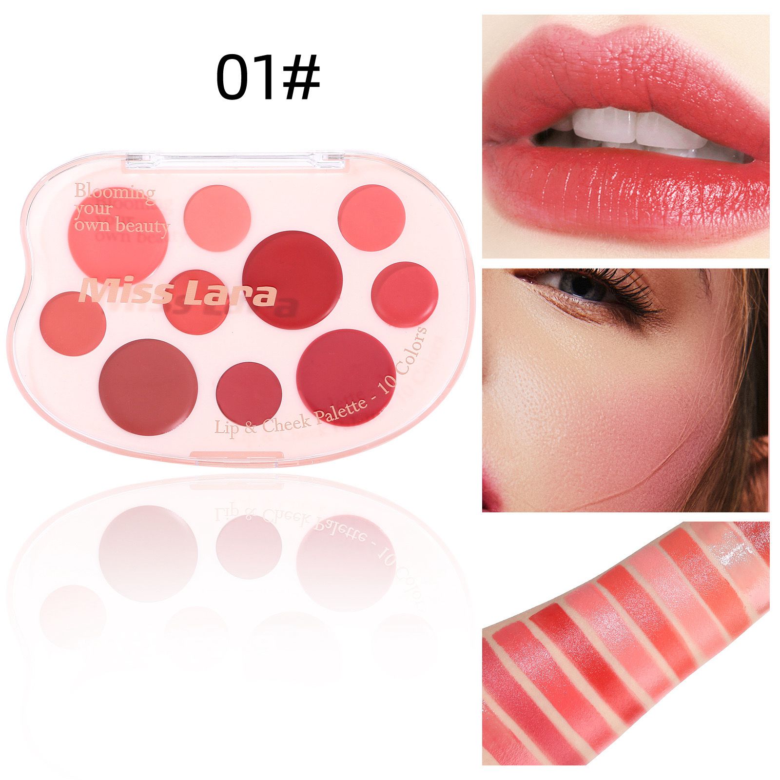 Miss Lara - Aesthetic Lip & Cheek Cream 10 colors Palette -1 – Bagallery