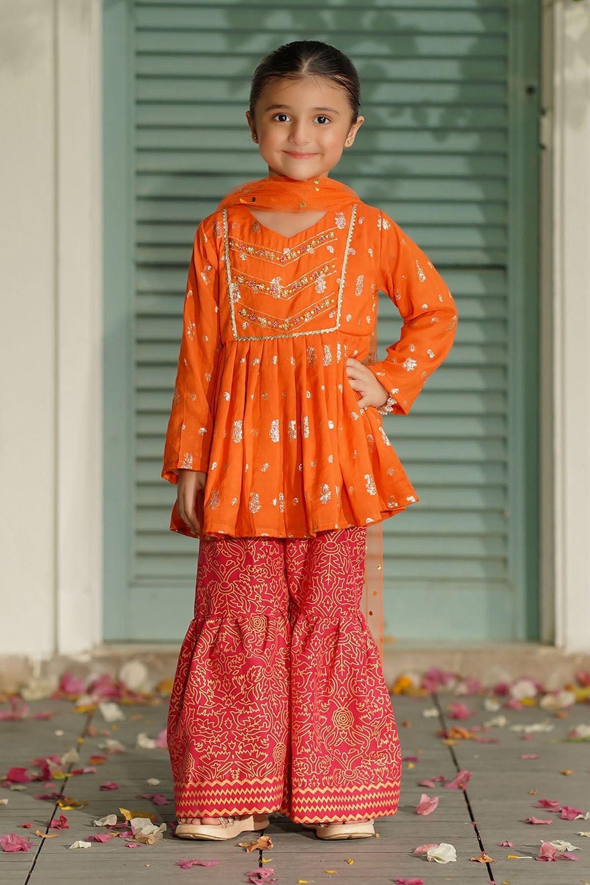 Ochre Clothing Zari Jacquard Hand Adda Work 3 Pc Suit Collection'2025 ...