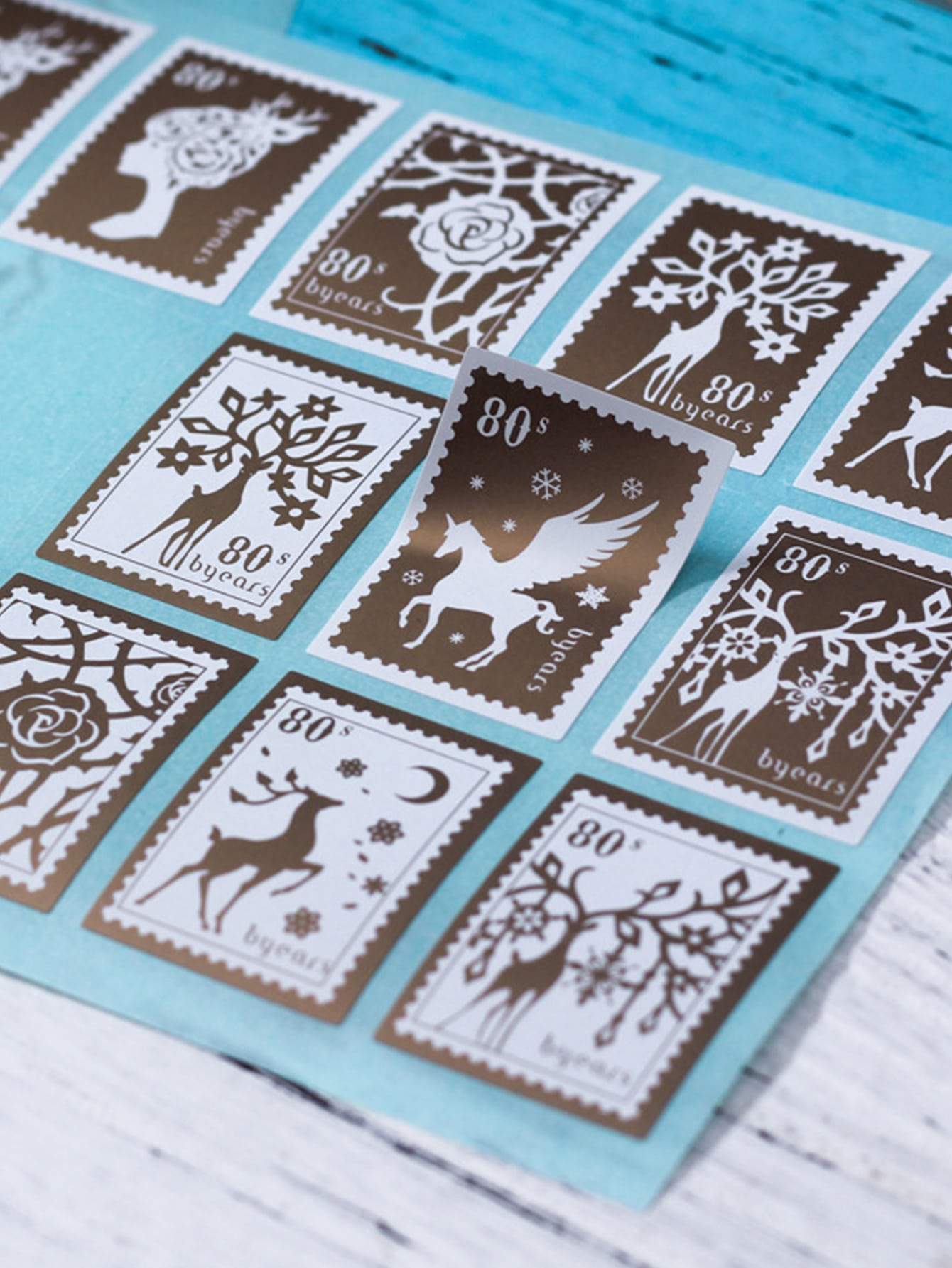 Shein- 4sheets Stamp Design Random Sticker – Bagallery