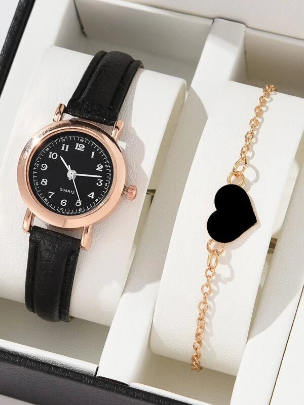 Shein - Quartz Watch With A One Piece Streamlined Round Index Dial And ...