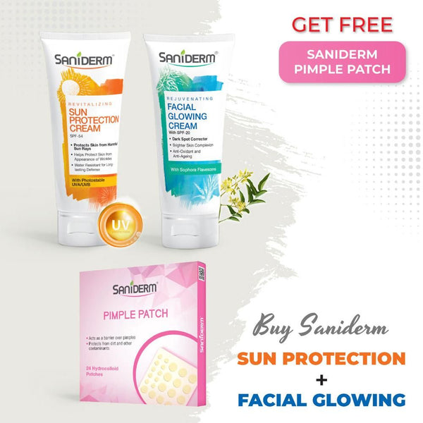 Saniderm- Facial Glowing Cream + Saniderm Sun Protection Cream SPF 50 ...