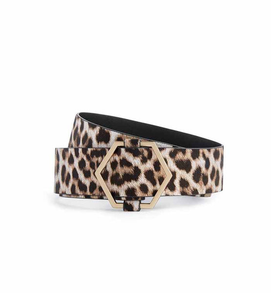 Primark- Leopard Print Hexagon Pull Through Belt Bagallery Deals