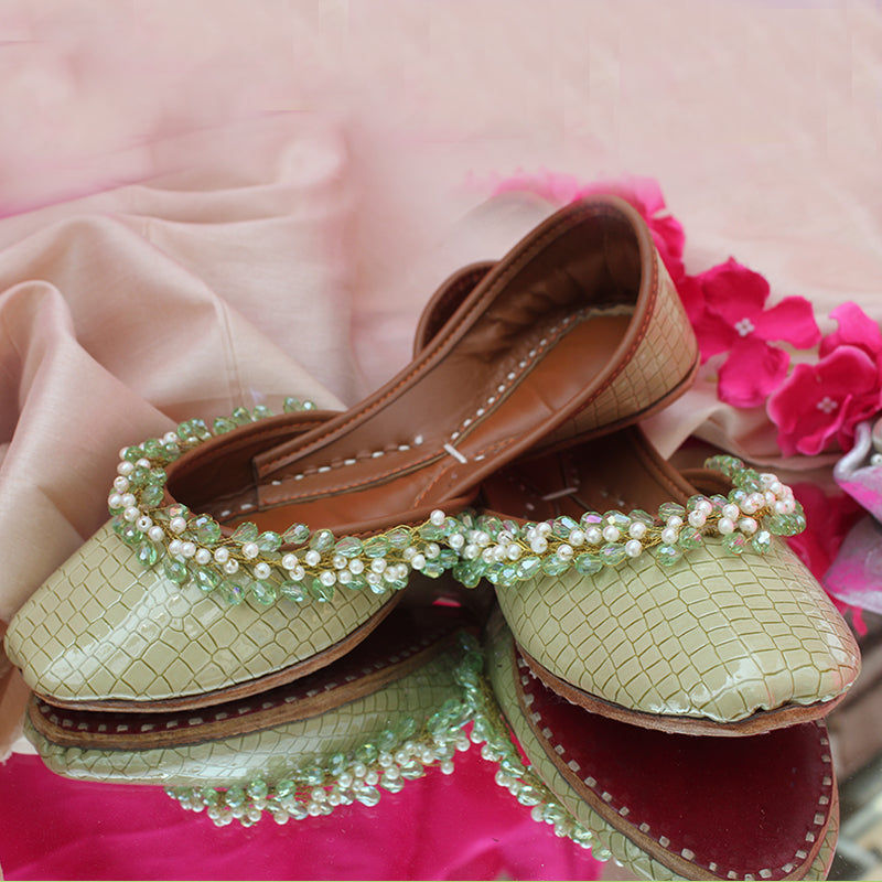 Milli - Green Fancy Khussa – Bagallery