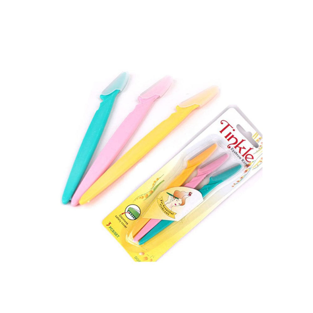 Tinkle- 3-Piece Eyebrow Razor Kit Pink/Yellow/Blue – Bagallery