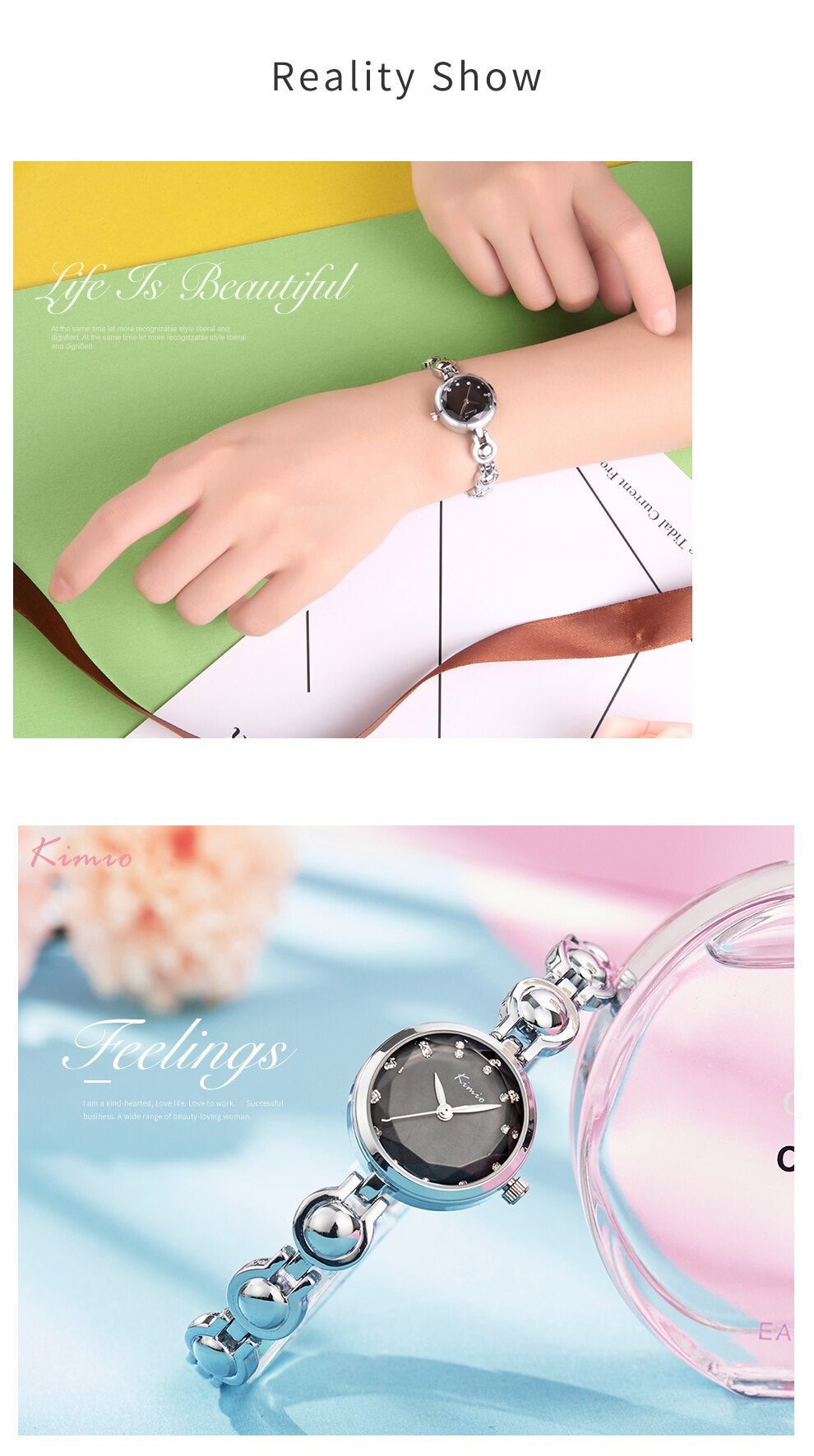 Kimio- Stainless Steel Watch for Women- Silver with Black Dial – Bagallery