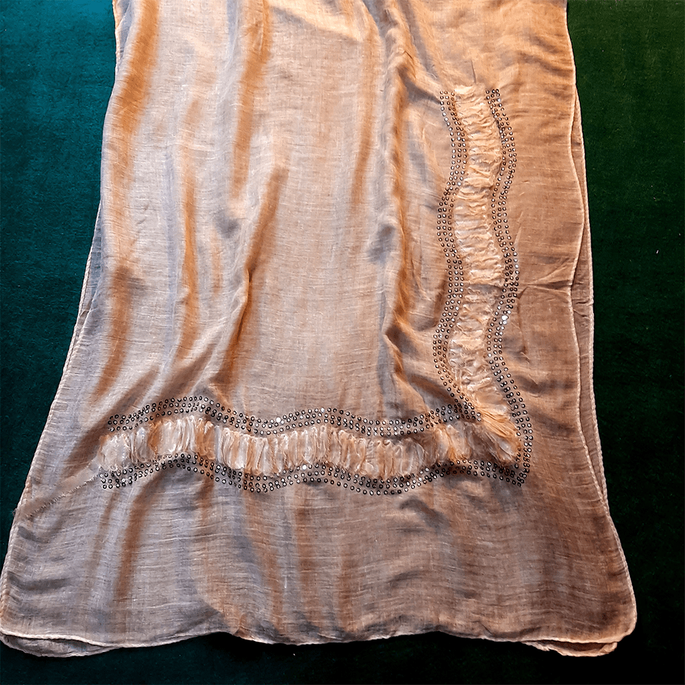 Zardi- Fancy Stole With One sided Sequence Border - Lawn - Beige - ZSC ...