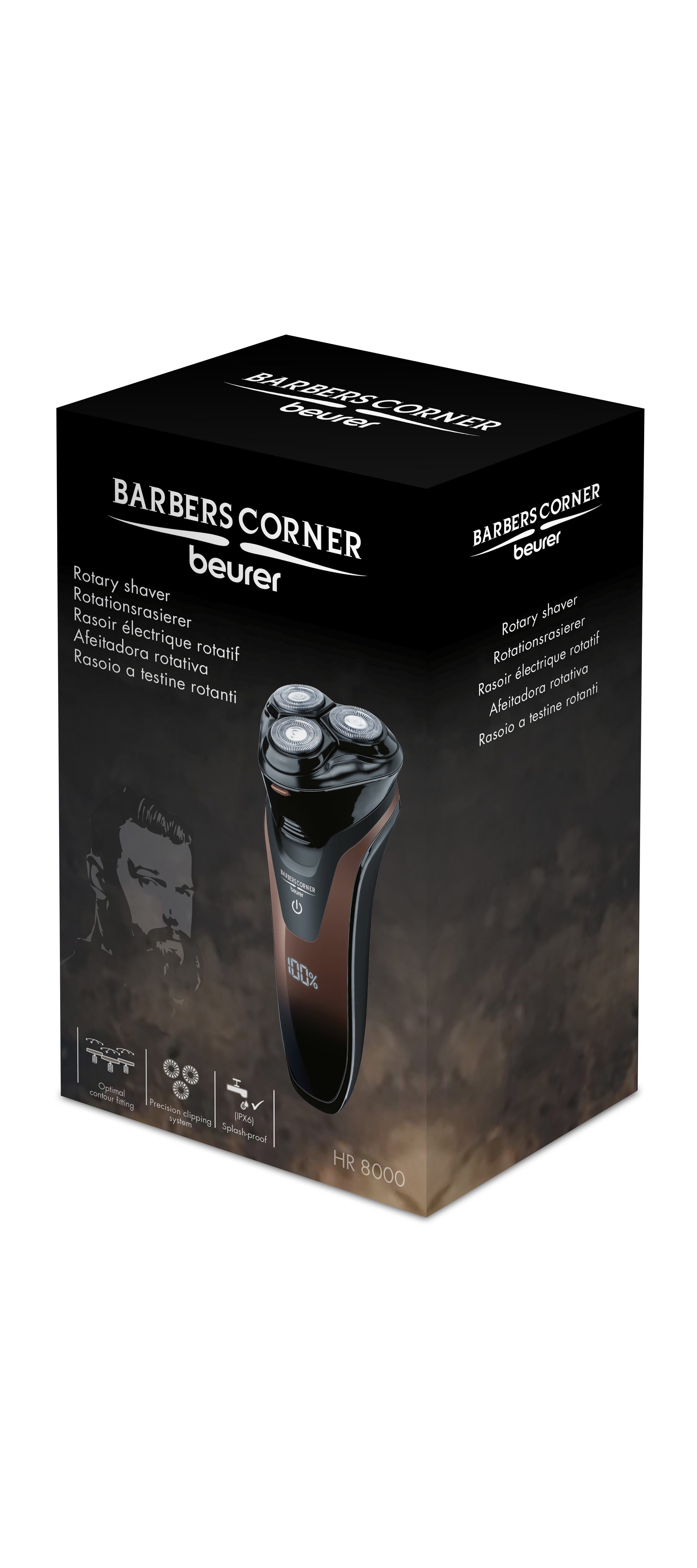 Beurer- Rotary Shaver. 3 spring loaded dual-ring shaver head. Addition ...