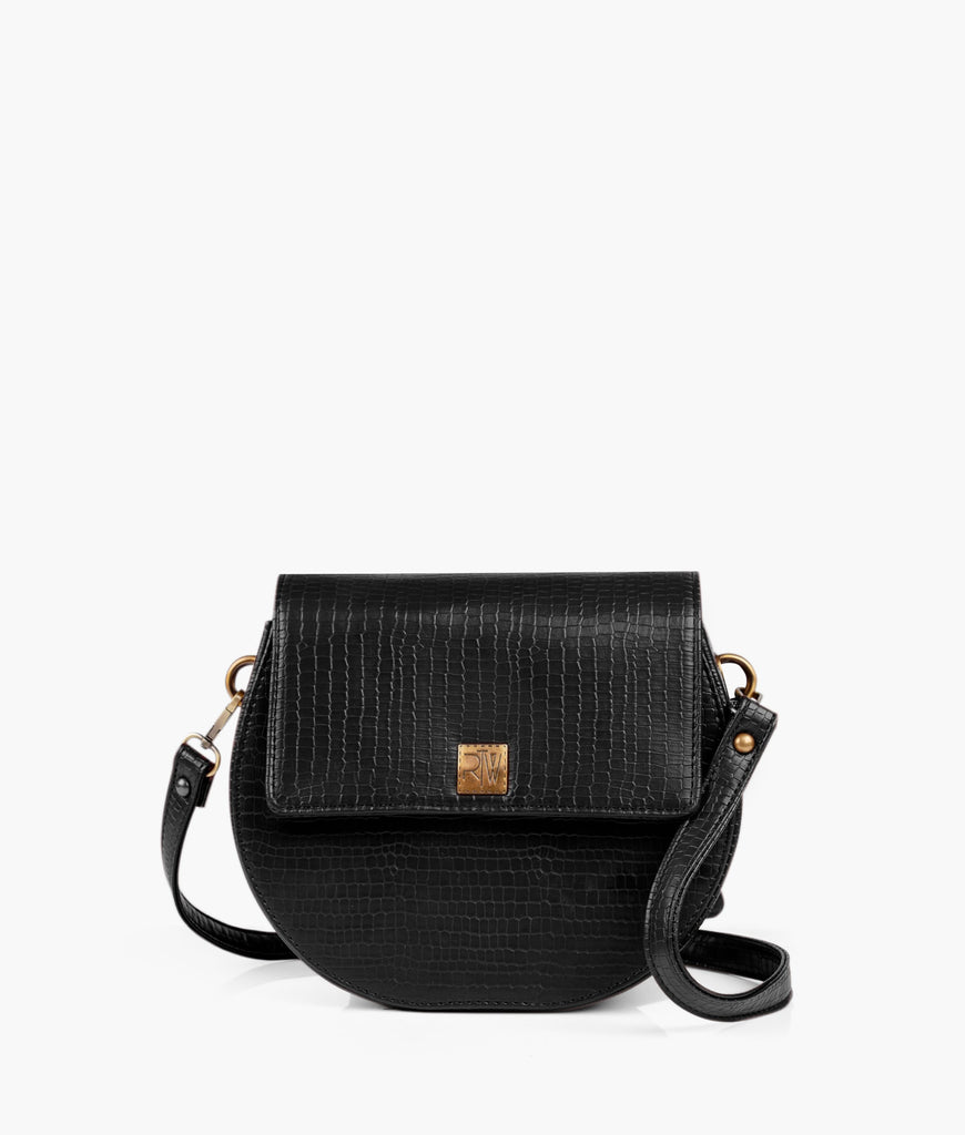 RTW - Black Crocodile Saddle Bag – Bagallery